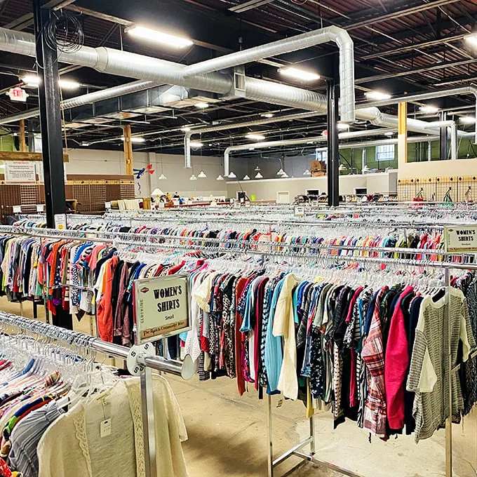 Welcome to the clothing jungle! From vintage band tees to sequined prom dresses, it's like raiding the world's coolest closet.