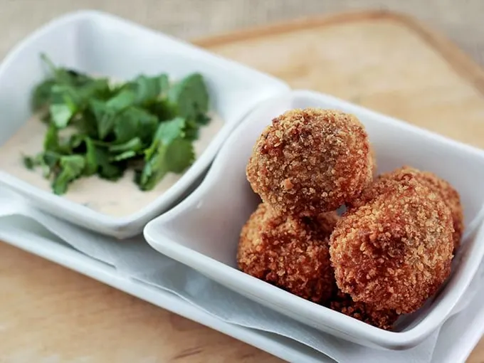 Crispy on the outside, creamy on the inside – these croquettes are like edible treasure chests filled with seafood gold.