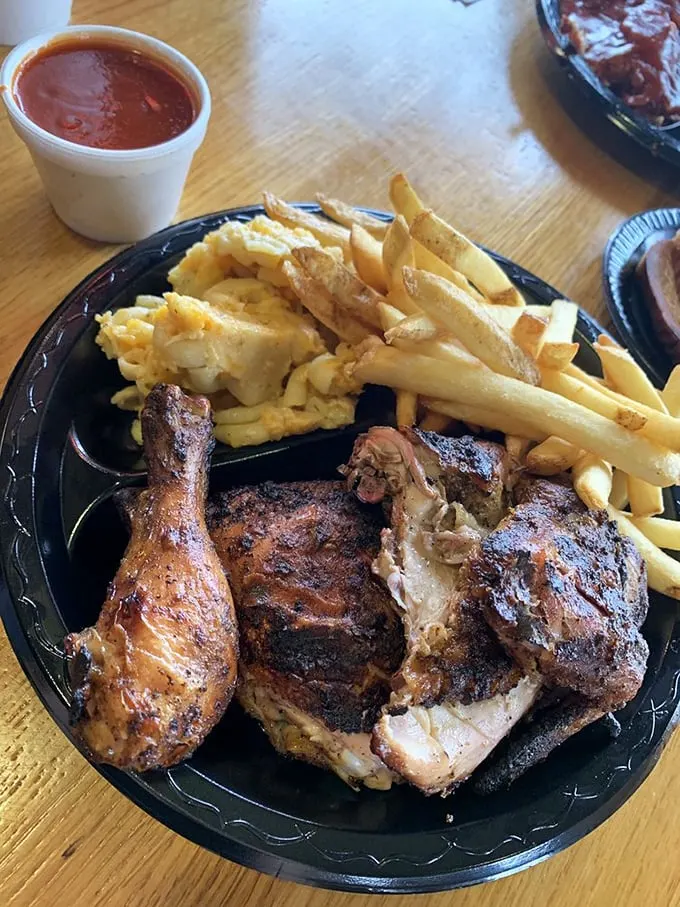 Cluck yeah! This BBQ chicken platter is so good, it might make you consider crossing the road... just to get seconds.