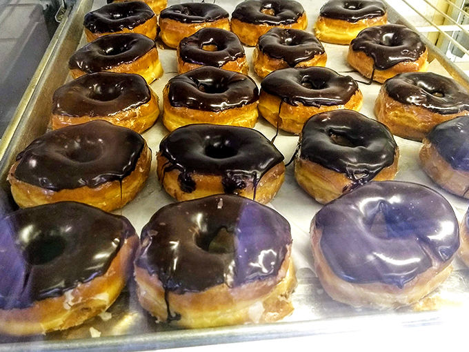 Chocolate-dipped perfection! These glossy rings of joy are like edible inner tubes for your taste buds' pool party.