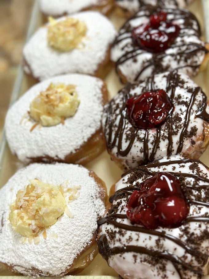 Coconut dreams and chocolate fantasies come true. These donuts aren't just desserts; they're edible works of art.
