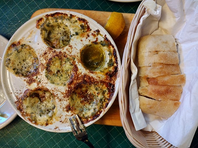 Escargot, oh-la-la! These buttery, garlicky morsels are so good, you'll forget you're eating something that could star in its own slow-motion chase scene.