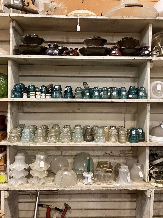Glass act! This collection of vintage bottles and insulators could spark conversations brighter than their sun-catching hues.