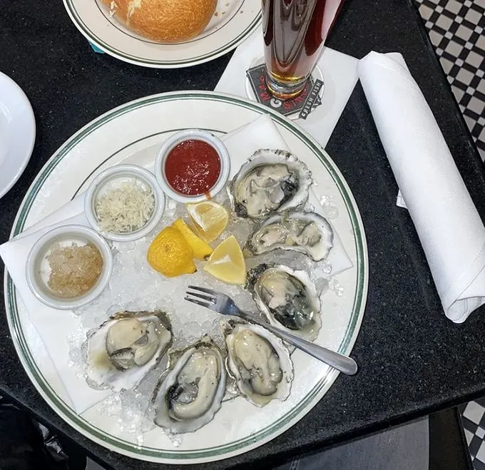 Oysters so fresh, you can almost hear the ocean. These briny beauties are nature's perfect appetizer – no utensils required!