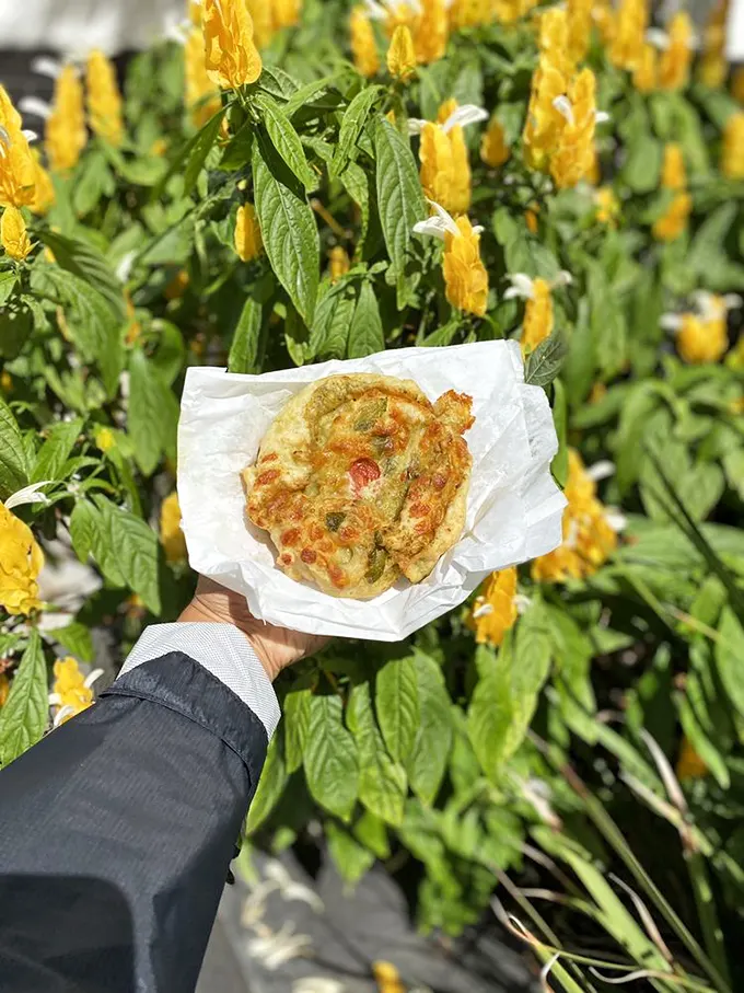Pesto change-o! This basil pesto roll is greener than Kermit the Frog and probably twice as lovable. It's like Italy and Hawaii had a delicious baby.