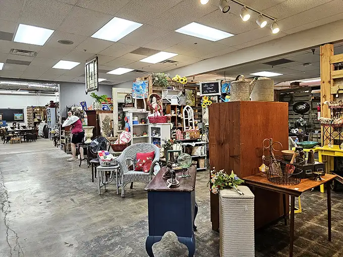 Shoppers on a mission! Watch as vintage enthusiasts navigate the aisles with the determination of Indiana Jones searching for the Holy Grail of retro finds.