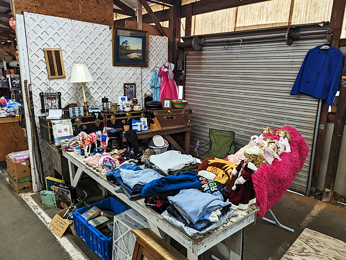Marie Kondo's nightmare or a collector's dream? This booth is like a time capsule exploded, scattering memories across every surface.