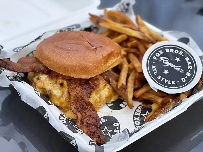 This isn't just a burger—it's a barbecue joint flexing its culinary muscles. The fries alone deserve their own fan club.