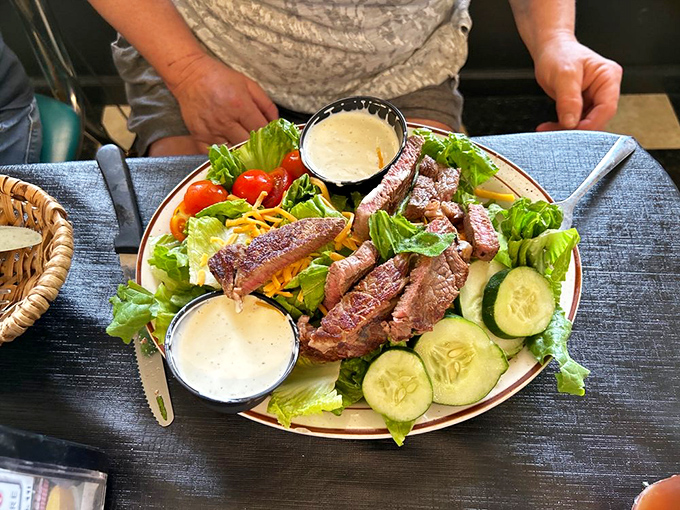 Who says diners can't do healthy? This salad is a fresh twist on comfort food, proving you can have your greens and eat them too!