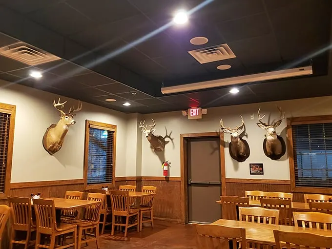 Those mounted deer heads aren't just decor – they're the previous tenants who couldn't resist the aroma. Just kidding, probably!