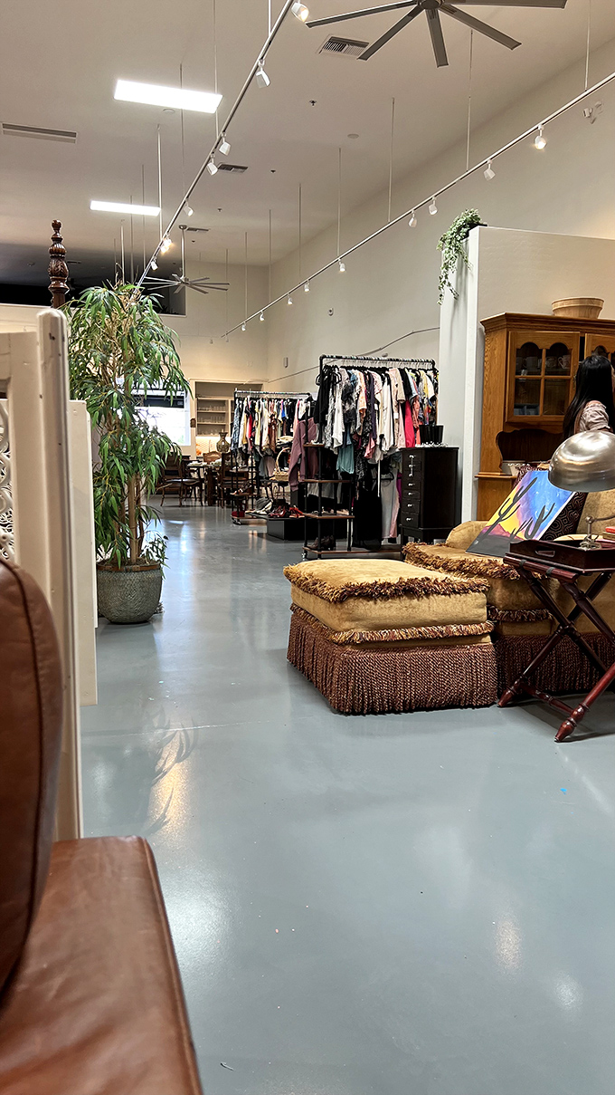 A fashionista's paradise or a costume designer's dream? These racks of clothing span decades, offering everything from vintage chic to retro kitsch.