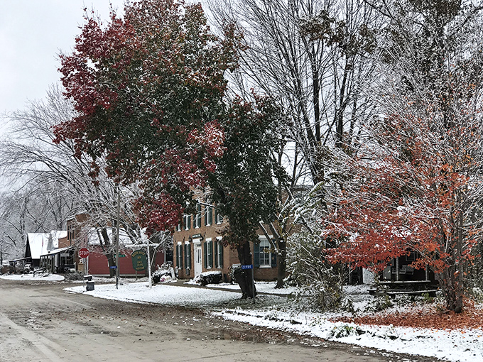 Winter in Bentonsport: Where even the snowflakes seem to slow down to admire the view. Bundle up and embrace the Norman Rockwell vibes!