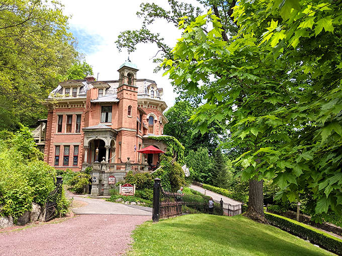 The Asa Packer Mansion isn't showing off—okay, maybe a little—but when you've built a railroad empire, your home deserves a hilltop throne.