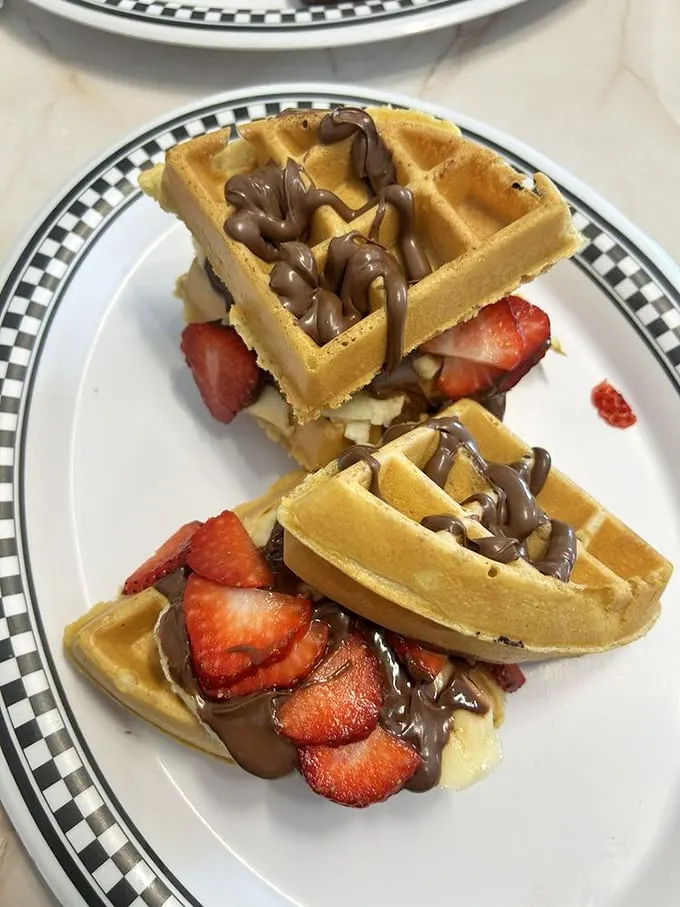 Nutella on a waffle? It's like spreading happiness on joy. This might just be the best thing since sliced bread – or unsliced waffles.