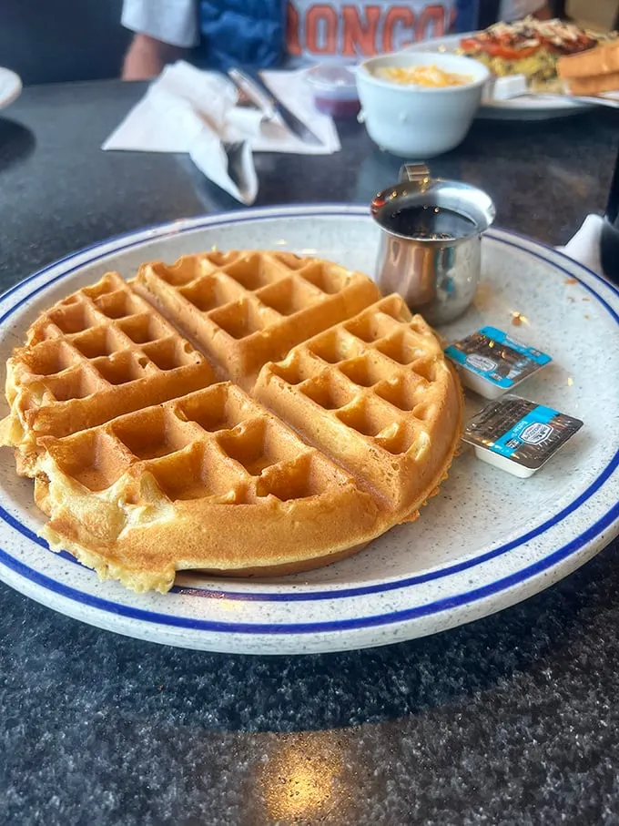 Simplicity at its finest. This waffle is the Audrey Hepburn of breakfast foods – classic, elegant, and always in style.