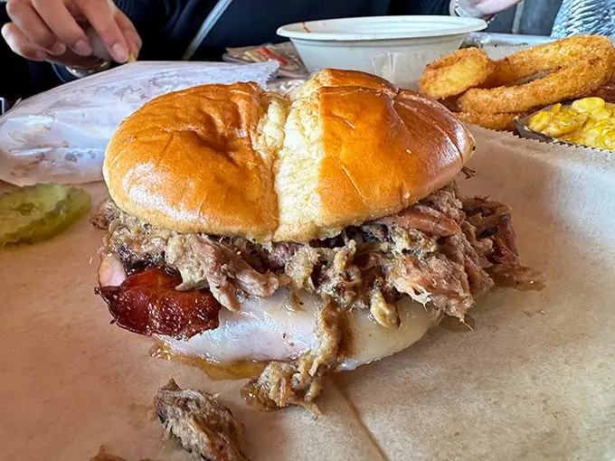 The "Triple Pork Sando" – because sometimes one pig just isn't enough. It's a tower of power for your taste buds!