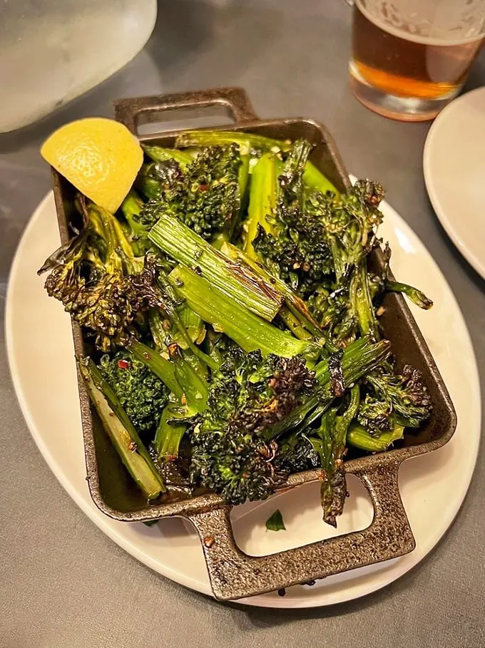 Broccolini so good, it'll make you forget you're eating vegetables. It's charred to perfection – like it got a fancy spa treatment on the grill.