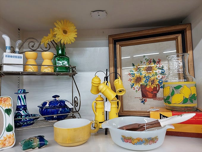 Sunshine in ceramic form! These vintage yellow and blue kitchen pieces don't just hold food—they hold memories of family gatherings.