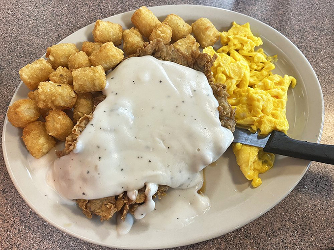 Southern comfort on steroids! This chicken fried steak is so good, it might make you want to hug a stranger (but please don't).