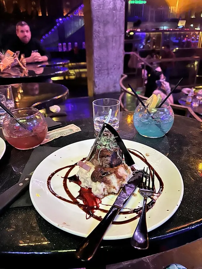 Sweeney Todd would approve! This "Sweeney Beef" dish is a cut above the rest, artfully plated and ready to steal the show.