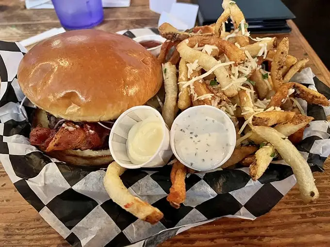 Fall flavors in burger form! This apple and brie creation is like autumn decided to crash a backyard barbecue. Spoiler alert: Everyone's thrilled about it.