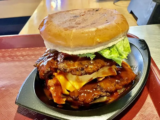 Meet the Mega Bob, a cheeseburger so epic it needs its own theme song. Napkins required, shirt-staining almost guaranteed.