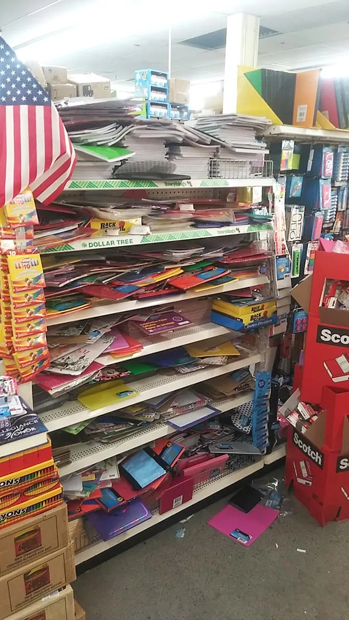 Office and craft supplies stacked with the chaotic energy of creativity waiting to happen—a paper lover's dream on a shoestring budget.