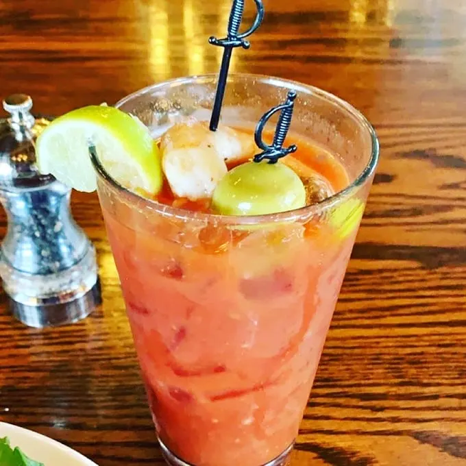 A Bloody Mary that's a meal in itself! It's like a liquid salad bar with a kick – breakfast of champions, anyone?