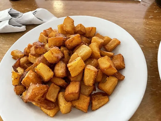 These aren't just potatoes; they're golden nuggets of breakfast bliss. Crispy on the outside, fluffy on the inside – potato perfection!