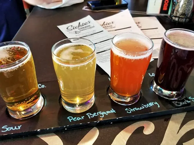 Decisions, decisions! This beer flight is like a road trip for your taste buds – no designated driver required.