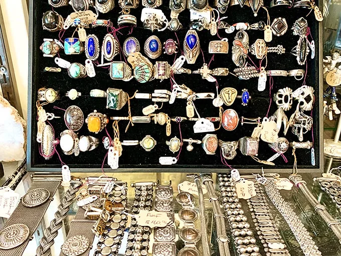 Jewelry that whispers tales of glamorous parties and secret rendezvous. Each piece is like a wearable time capsule – no DeLorean required!
