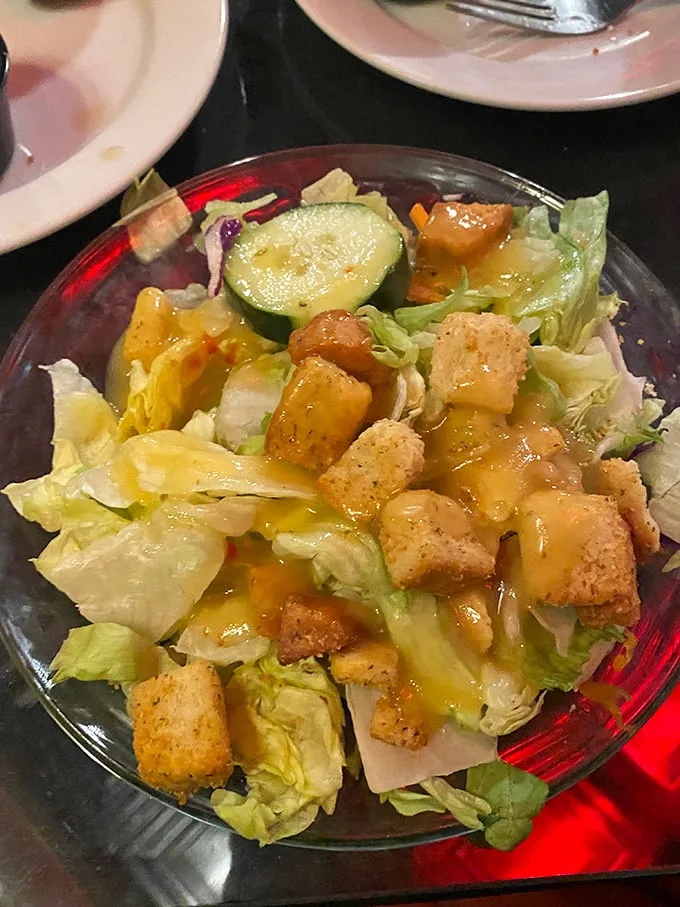 A salad so fresh and crisp, it almost makes you forget you came for the steak. Almost.