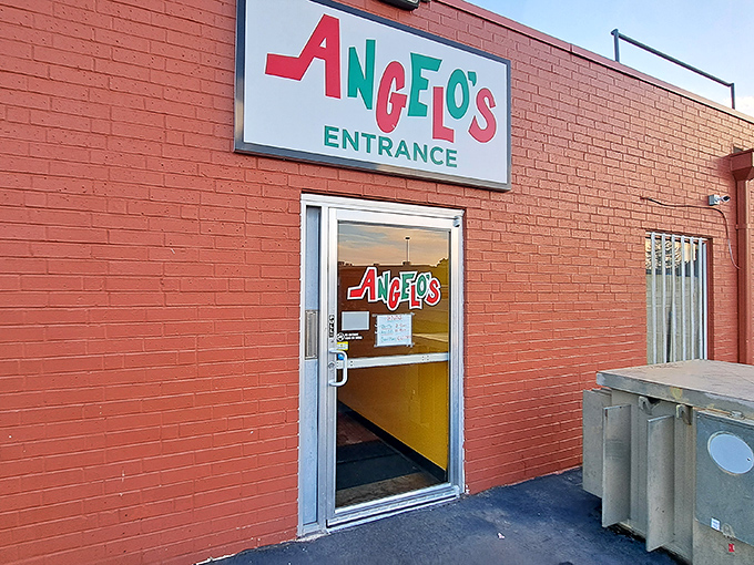 Angelo's vibrant red exterior is like a cardinal in winter—impossible to miss and always a welcome sight.