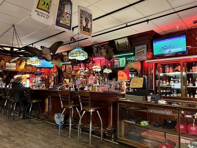 At Ole's bar, the spirits flow as freely as the conversation. It's where taxidermy meets mixology in the most charming way possible.