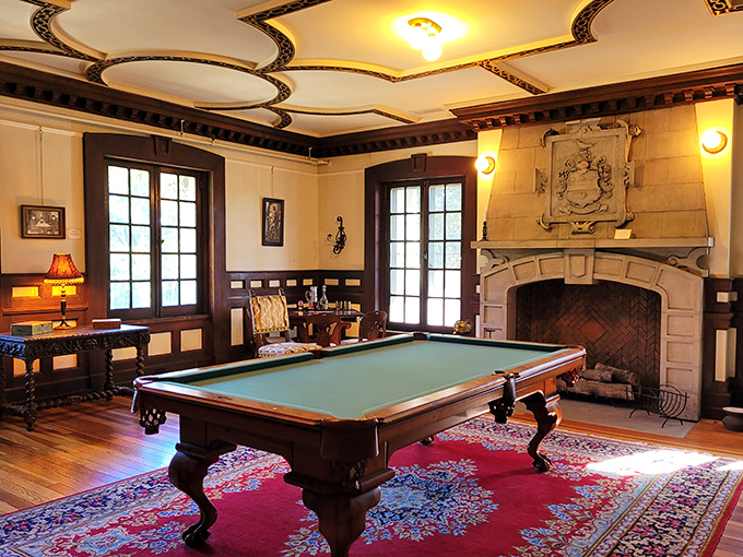 Forget man caves, I want a billiards room like this. It's the perfect spot for plotting world domination... or just a friendly game of pool.