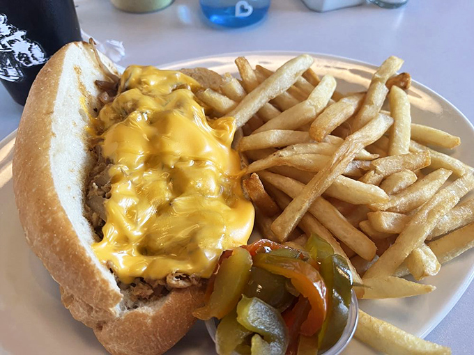 Philly, watch out! This chicken cheesesteak is bringing the heat to Delaware. Ooey, gooey, and packed with flavor – it's a sandwich that means business.