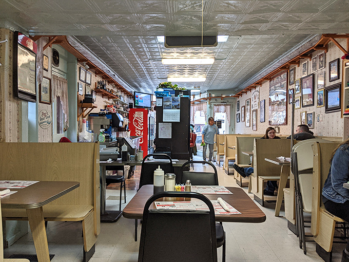 Nostalgia's on the menu at Betty's dining area. It's like eating in a time machine set to "peak comfort."