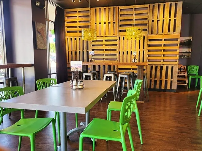 Welcome to the pizza party! This dining area is where friendships are forged, and waistbands are challenged. Worth it? Absolutely.