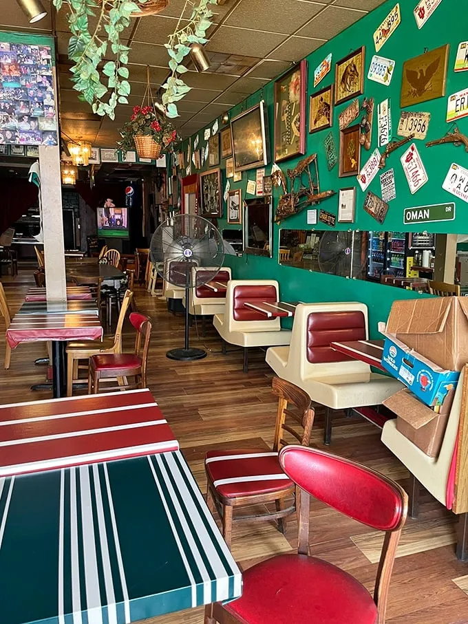 Cozy booths, quirky decor, and the promise of pizza – it's like stepping into a '90s sitcom, but with better food.