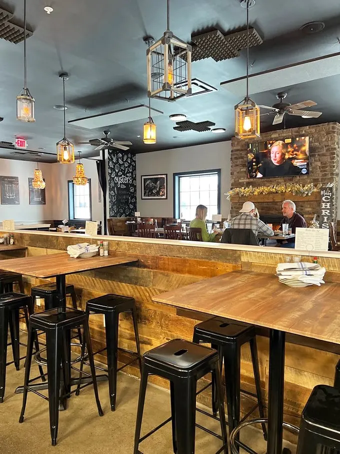 Welcome to the coziest corner of the seven seas. With warm wood and twinkling lights, it's like a hug from a friendly kraken.