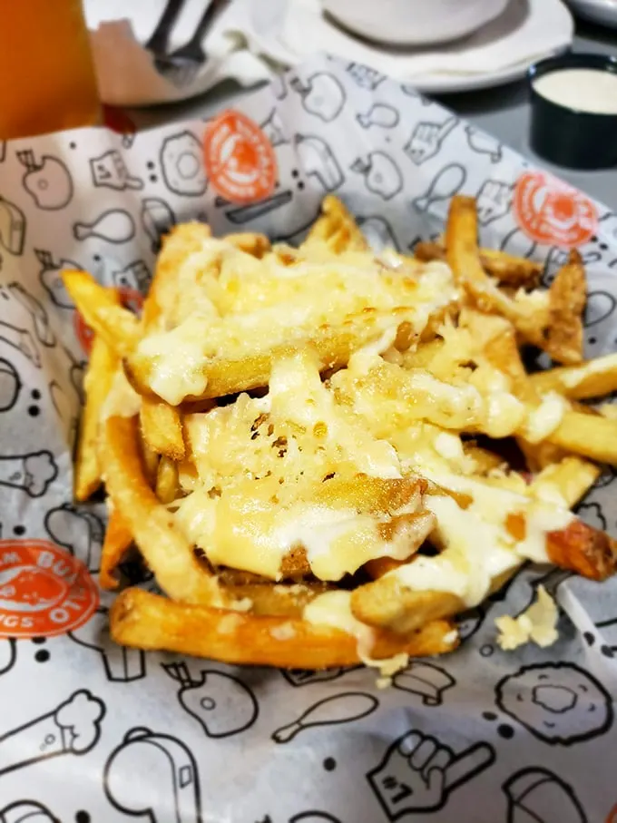 Cheese-smothered fries that make you wonder why we ever bothered with plain ones – comfort food engineering at its finest.