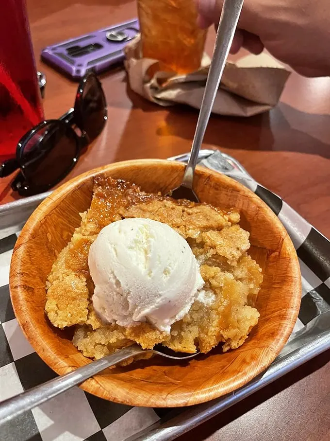 Peach cobbler that's sweeter than a Georgia sunset. One bite and you'll swear you've found the fountain of youth… in dessert form!