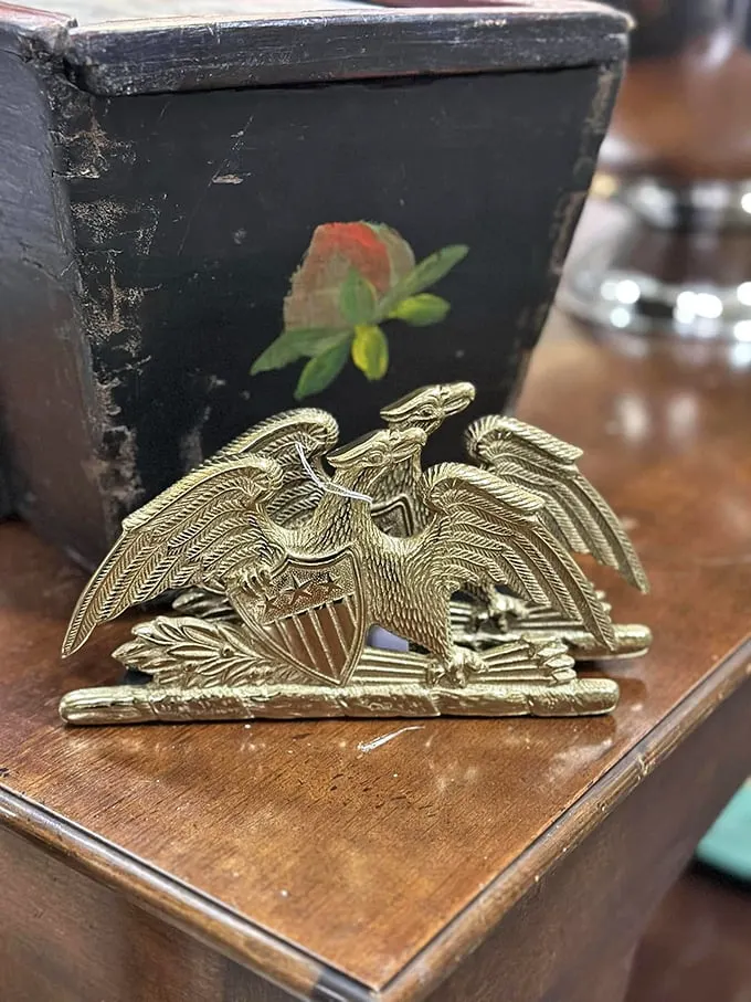This brass eagle isn't just patriotic décor—it's what Benjamin Franklin secretly wished had become our national bird instead of that other guy.