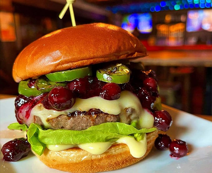 Summer in a bun! This burger is so fresh and colorful, it could moonlight as a farmer's market display.