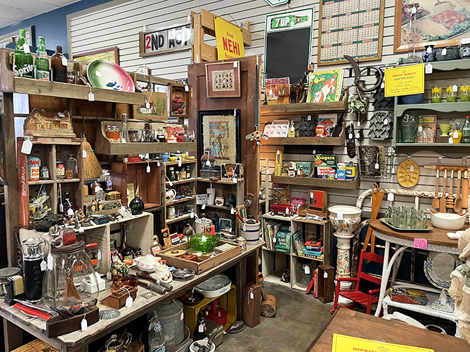 Knick-knack paddy whack, give a dog a... vintage bone? This booth is a collector's paradise, packed tighter than a hipster's beard with curiosities from every era.