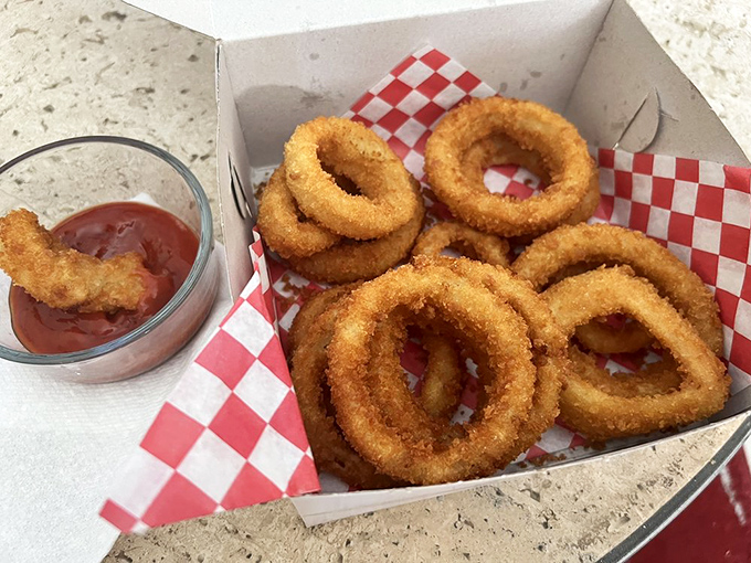 Onion rings or edible halos? Either way, these crispy circles of joy are a religious experience for your taste buds.