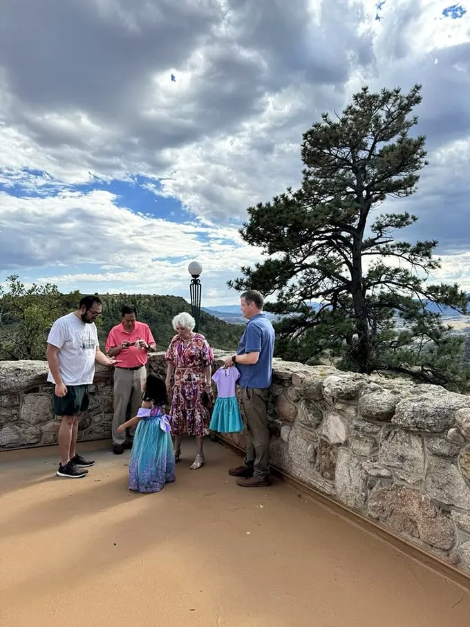Castle with a view! Visitors soak in panoramic vistas that'll make your Instagram followers green with envy. #ColoradoCastle