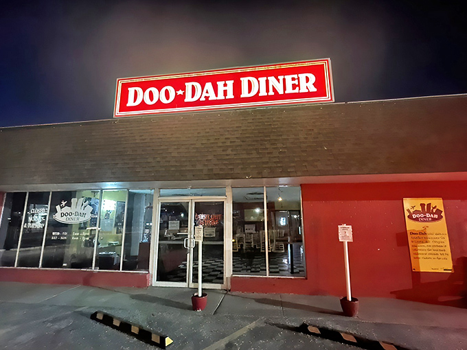 The unassuming red brick exterior of Doo-Dah Diner belies the culinary treasures within. Like finding a diamond in a hardware store.