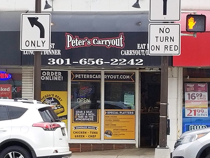 The unassuming storefront speaks the universal language of "great food inside." No fancy façade needed when the gyros do all the talking.