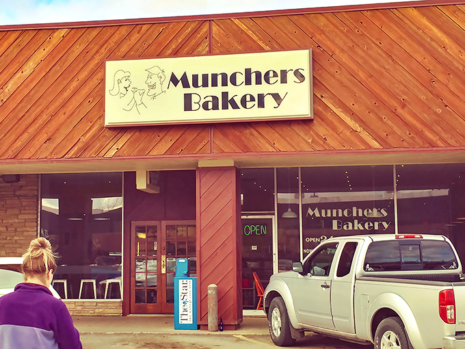 The modest exterior of Munchers Bakery hides a wonderland of doughy delights within. Kansas treasure hunters, your X marks this spot!